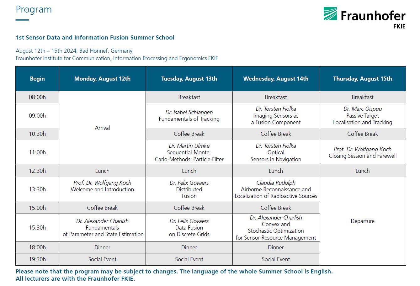 SDF Summer School 2024 - Fraunhofer FKIE